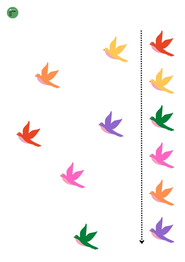 DIRECCIONALIDAD: traza una línea siguiendo el recorrido de colores ...