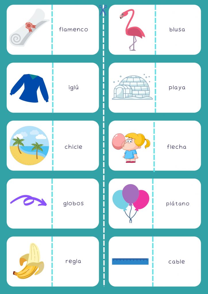 Divertido dominó de sílabas trabadas con L - Orientacion Andujar