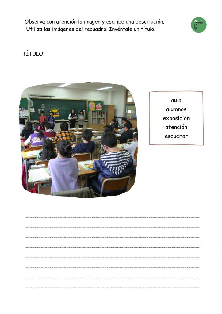 EXPRESIÓN ESCRITA: describe las imágenes - Orientacion Andujar