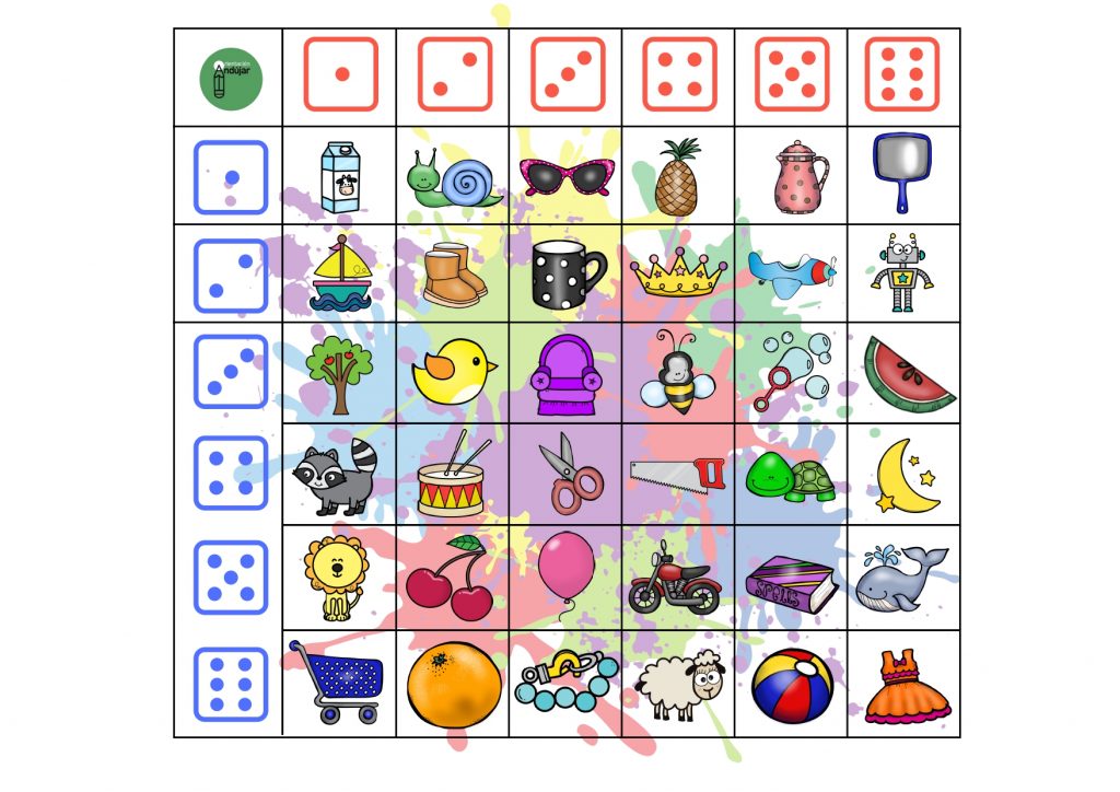 LECTOESCRITURA: Escribo palabras según los dados - Orientacion Andujar