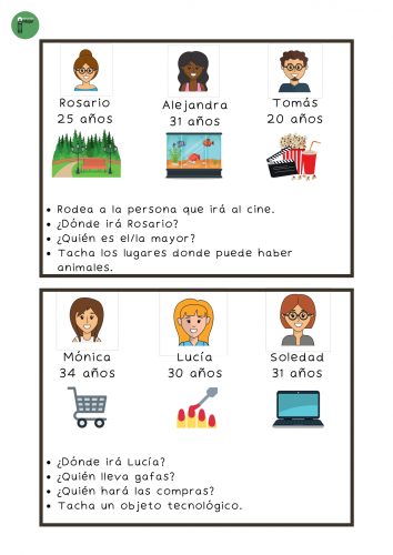 Tarjetas de comprensión lectora - Orientacion Andujar