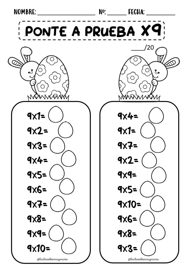 CONTROLES DE TABLAS DE MULTIPLICAR - Orientacion Andujar