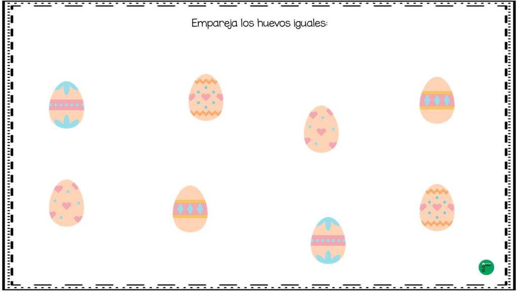 Percepción visual: Empareja los huevos de Pascua iguales - Orientacion ...