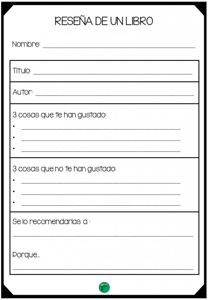 Diferentes plantillas y modelos: Reseña de un libro - Orientacion Andujar