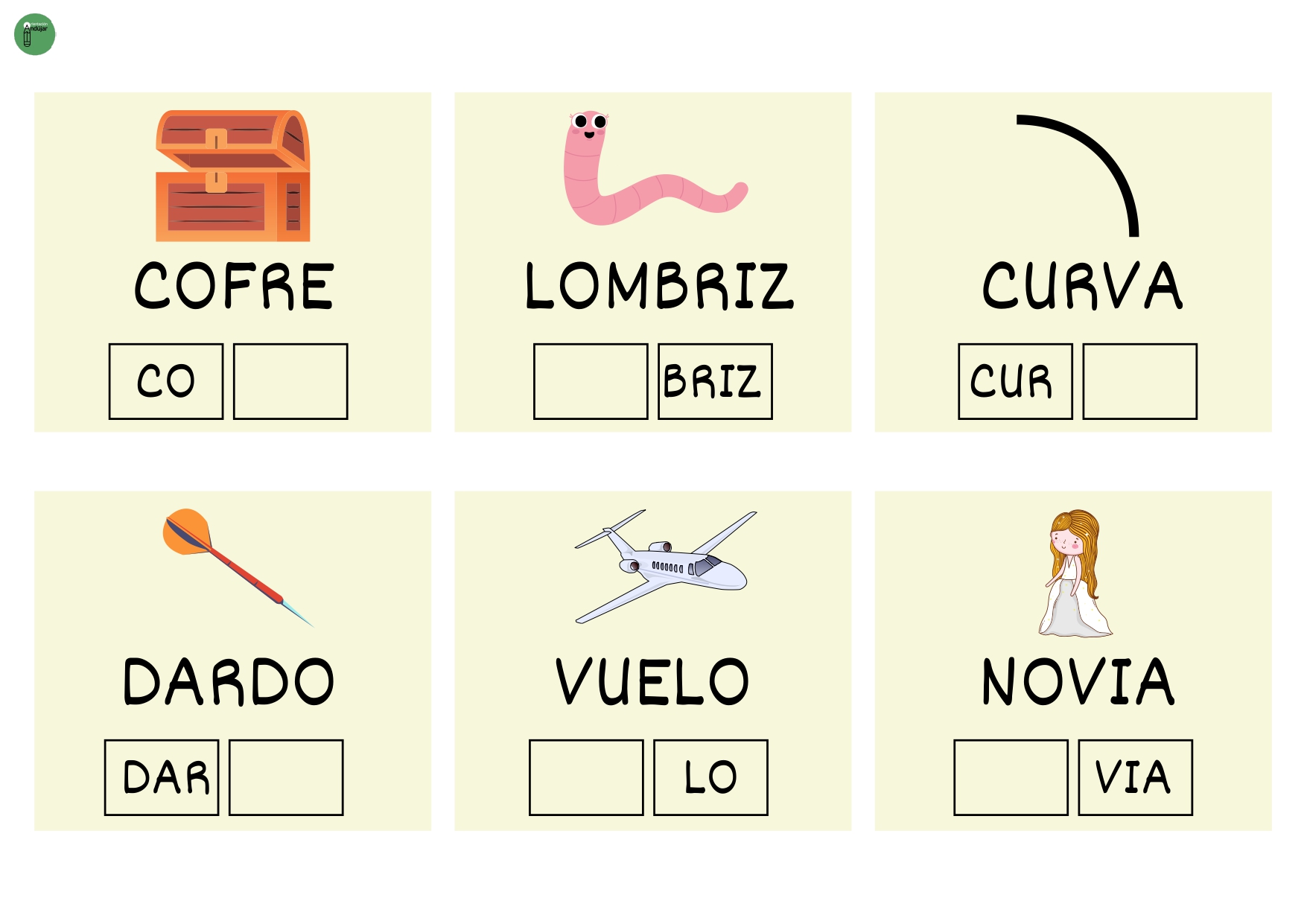 CONCIENCIA SILÁBICA: ¿Qué sílaba falta? - Orientacion Andujar