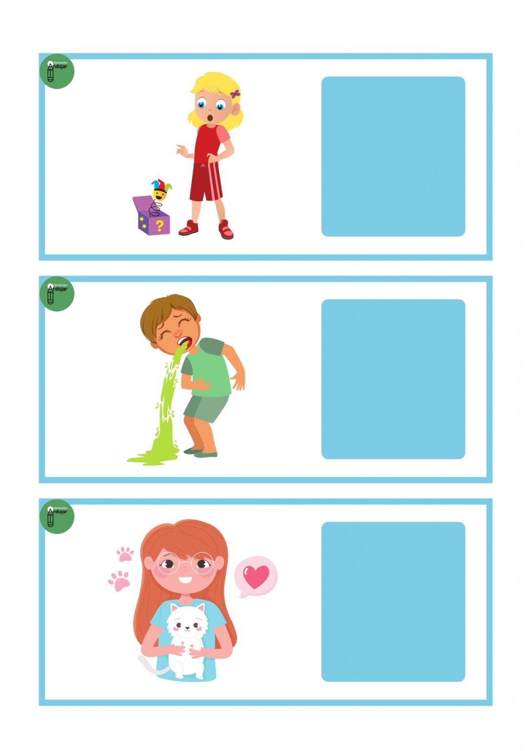 Trabajamos la educación emocional en casa con tarjetas ilustrativas ...