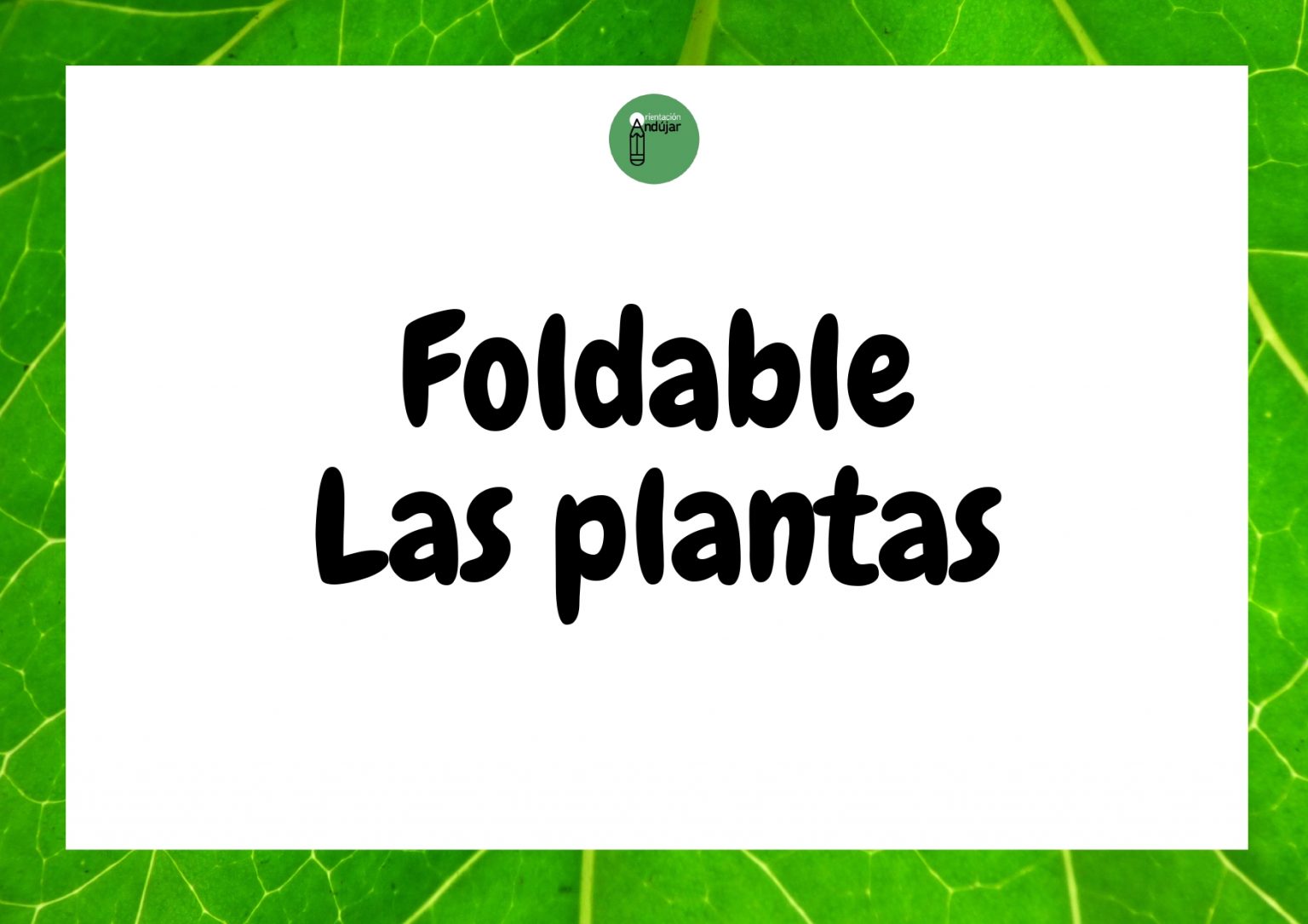 FOLDABLE: las plantas - Orientacion Andujar