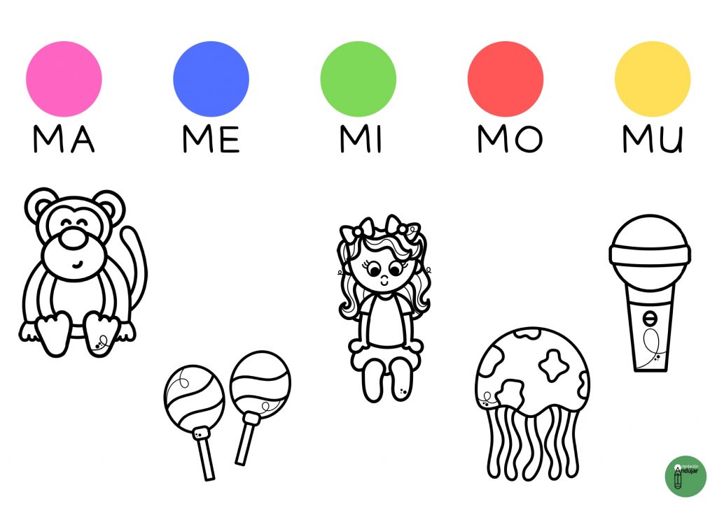 LECTOESCRITURA: colorea según la sílaba inicial de cada palabra ...