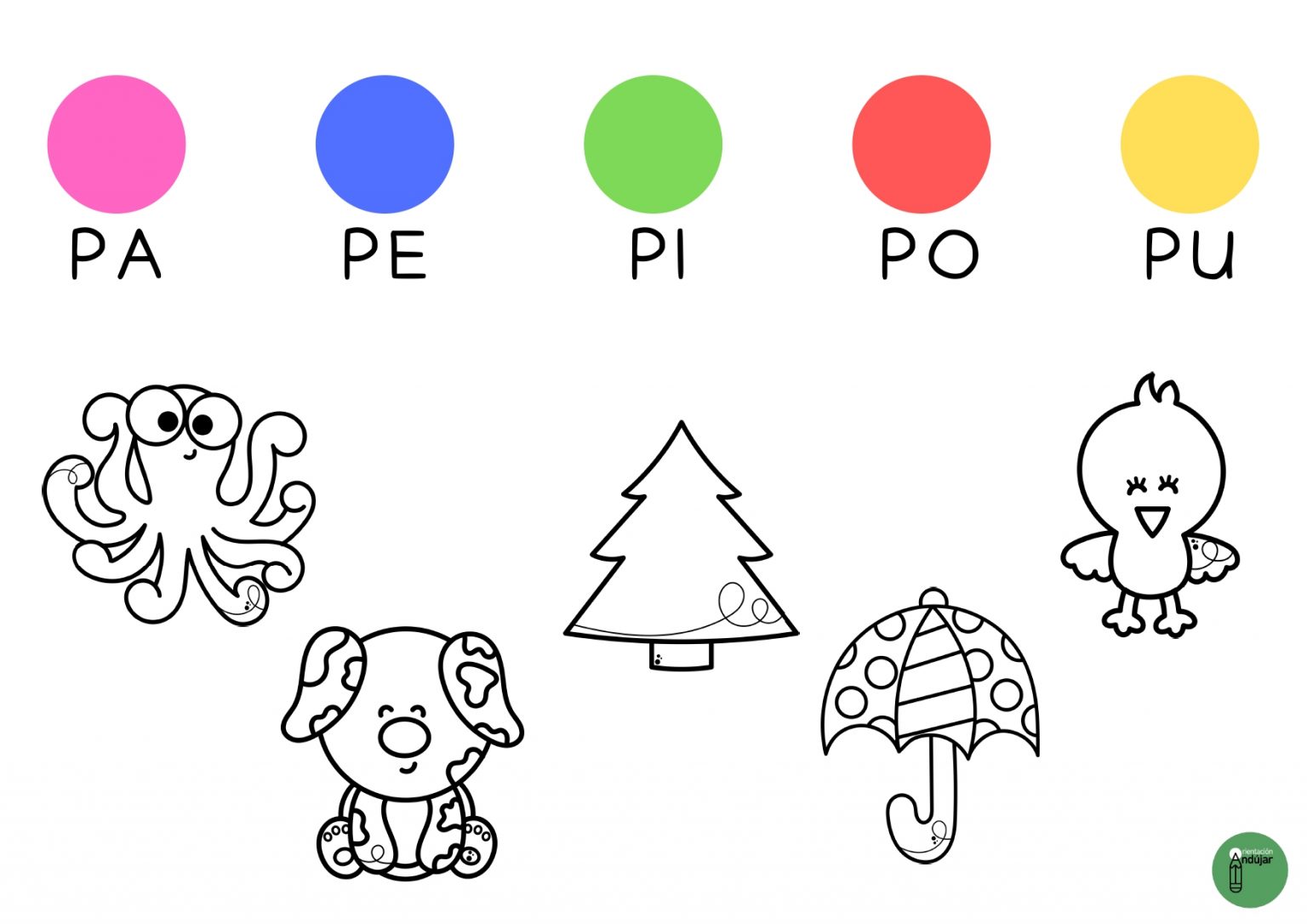 LECTOESCRITURA: colorea según la sílaba inicial de cada palabra ...