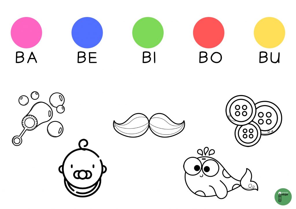 LECTOESCRITURA: colorea según la sílaba inicial de cada palabra ...