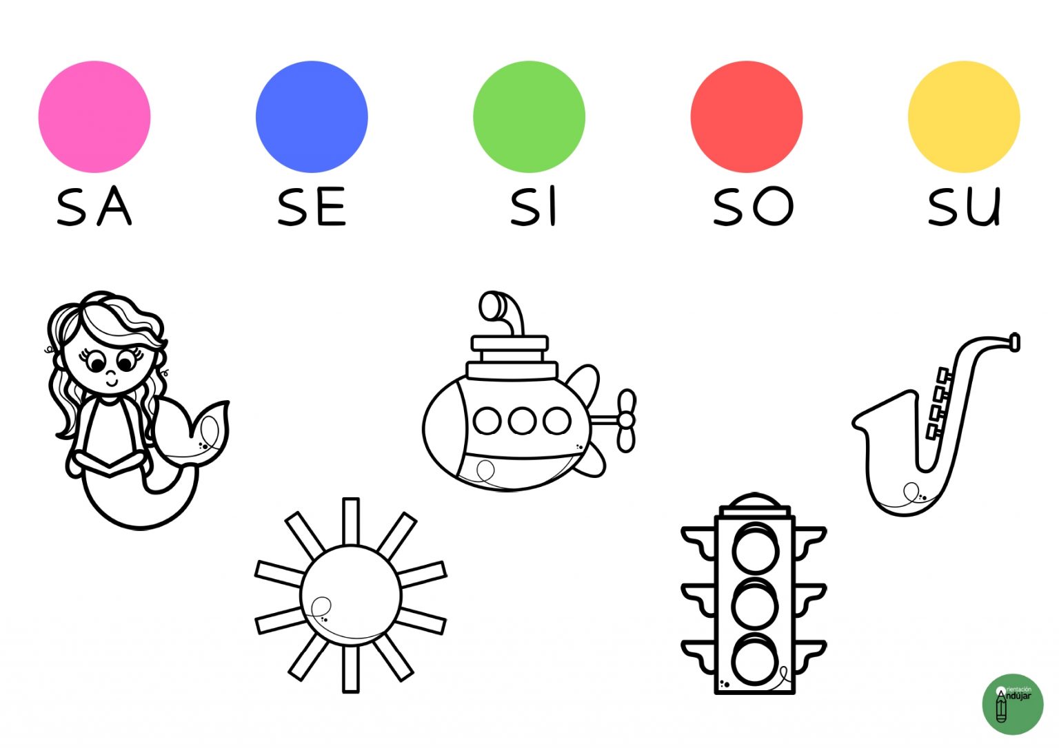 LECTOESCRITURA: colorea según la sílaba inicial de cada palabra ...