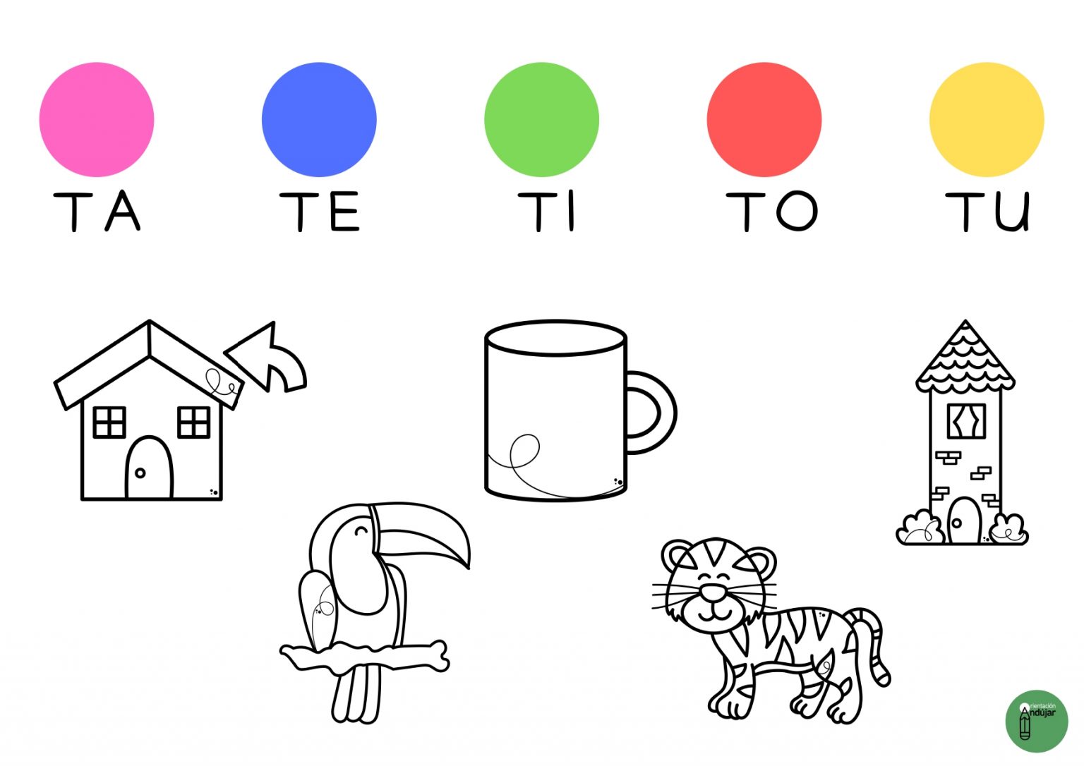 LECTOESCRITURA: colorea según la sílaba inicial de cada palabra ...