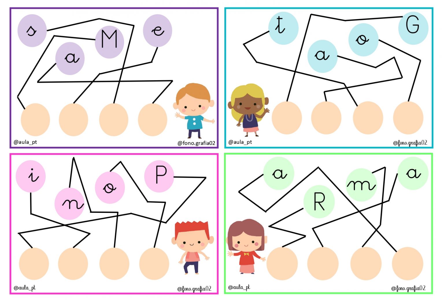 Sencillos laberintos de letras para trabajar la lectoescritura ...
