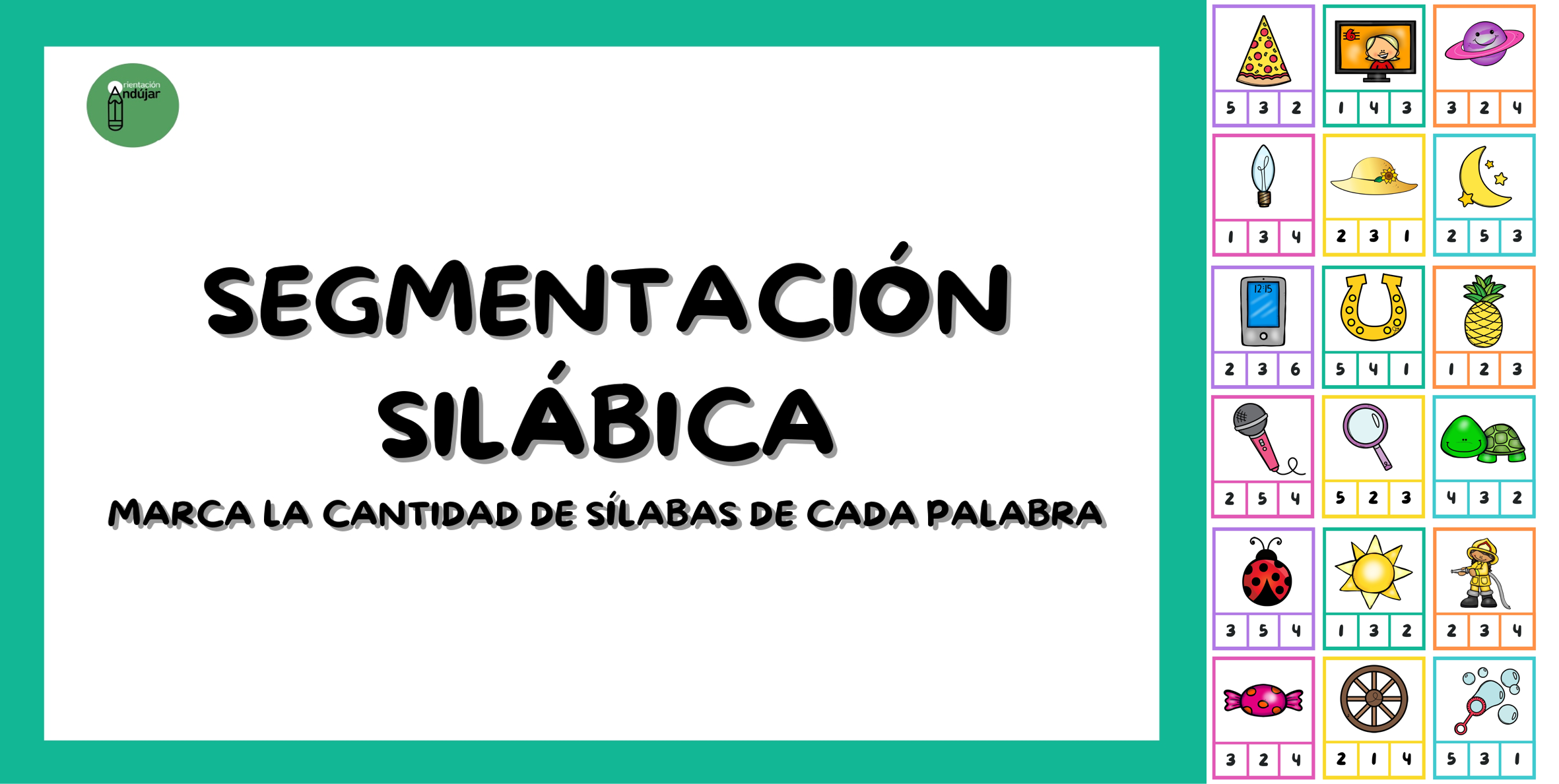 SEGMENTACIÓN SILÁBICA: marca la cantidad de sílabas de cada palabra ...