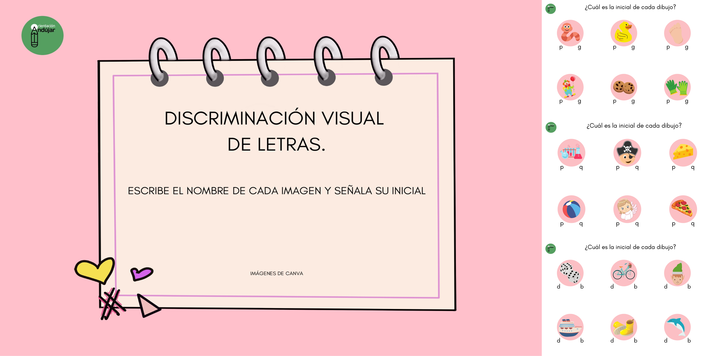 DISLEXIA: discriminación visual de letras - Orientacion Andujar