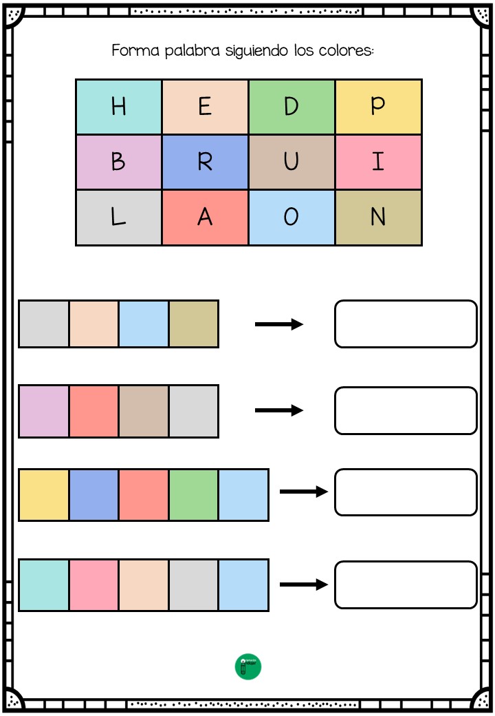 formar palabra codigo colores (3) - Orientación Andújar - Recursos ... formar palabra codigo colores (3) - Orientación Andújar - Recursos ...