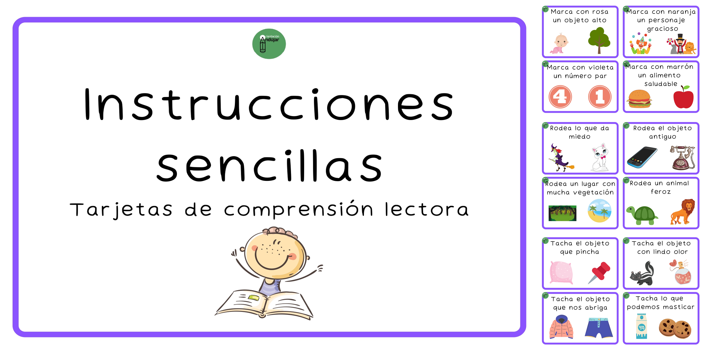 INSTRUCCIONES SENCILLAS: tarjetas de comprensión lectora - Orientacion ...