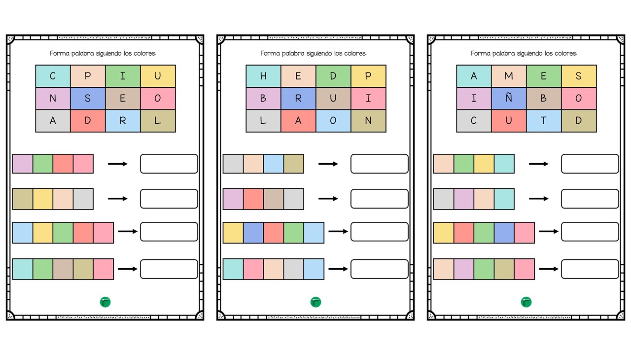 Palabras De Colores Para Imprimir