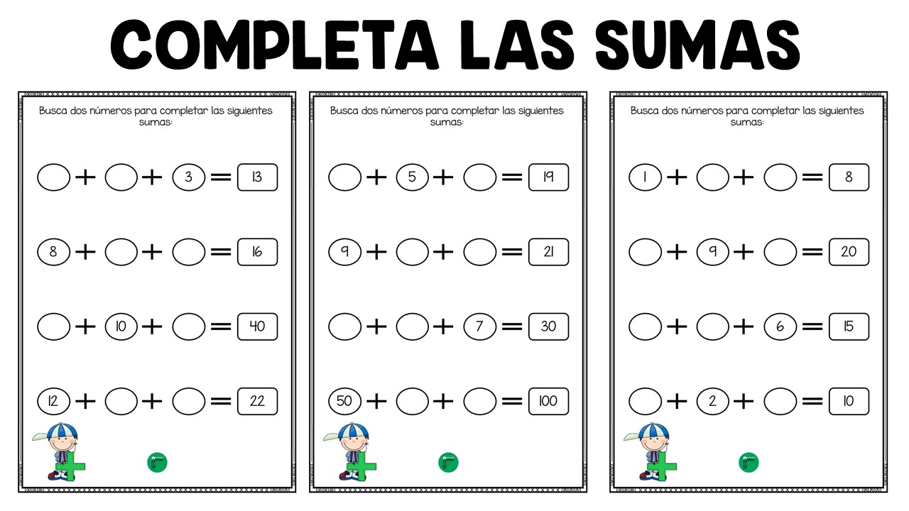 Sumas Y Restas Incompletas Cul Es El Nmero Perdido Actividades