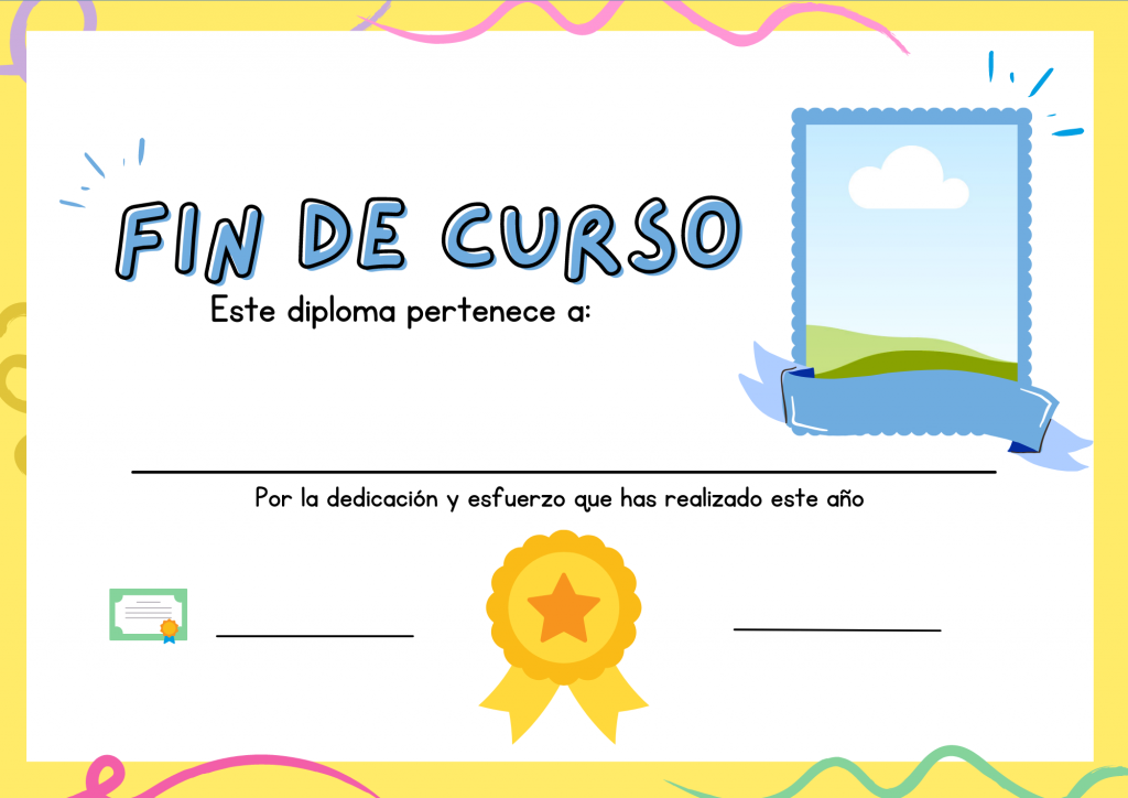 Colección Diplomas Fin de curso EDITABLES - Orientacion Andujar