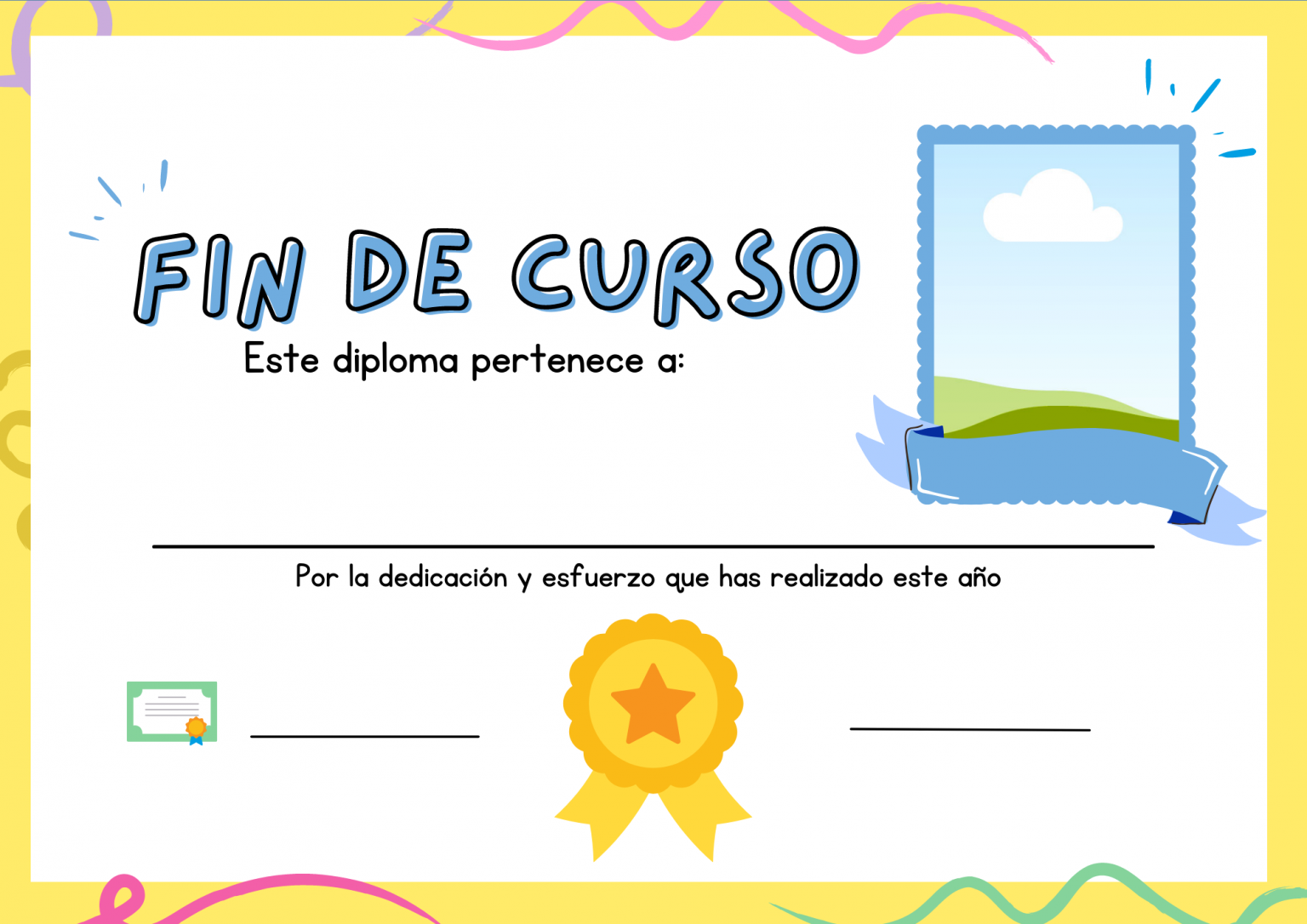 Diplomas editables para entregar a final de curso - Actividades de ...