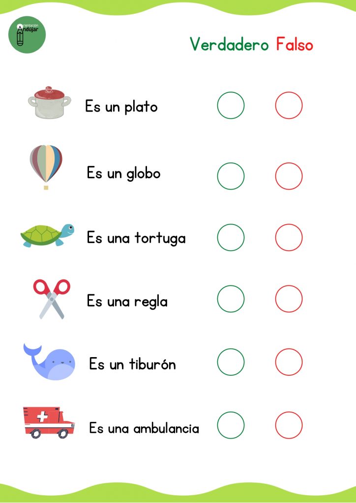 ¿Verdadero o falso? Con sencillas frases y dibujo - Actividades de ...