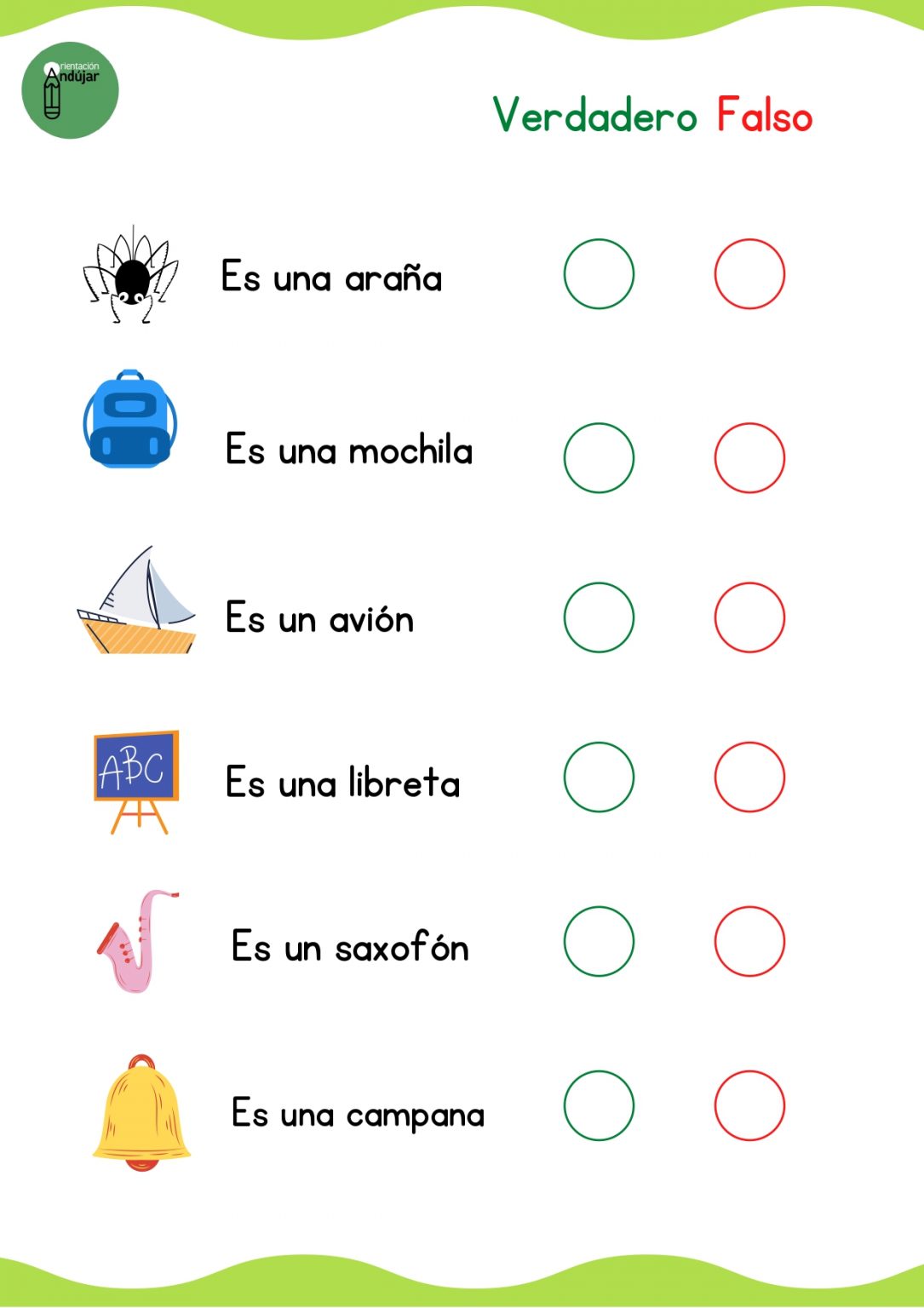 Actividades de comprensión lectora: verdadero o falso - Orientacion Andujar