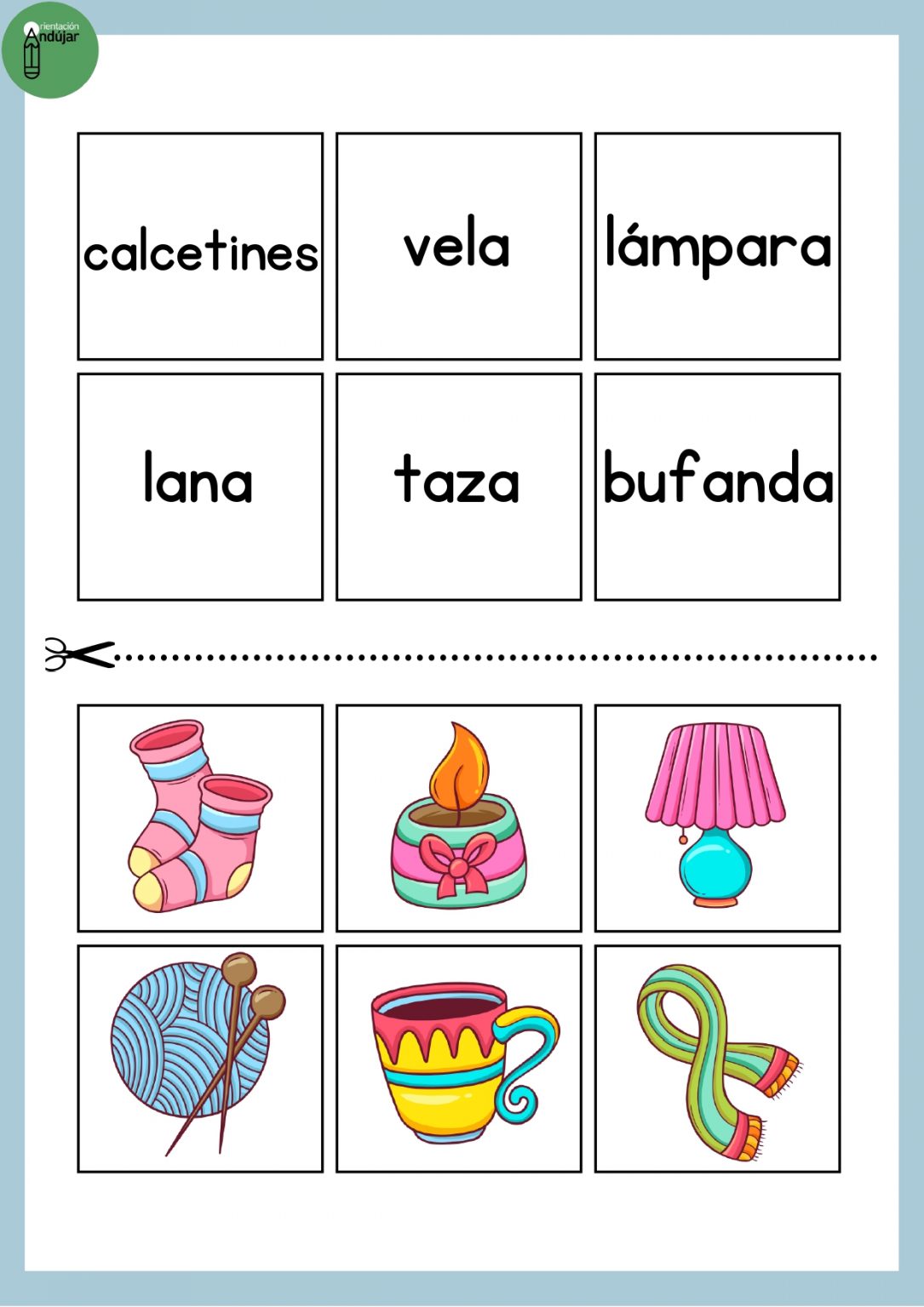 COMPRENSIÓN LECTORA DE PALABRAS: lee, recorta y pega - Orientacion Andujar