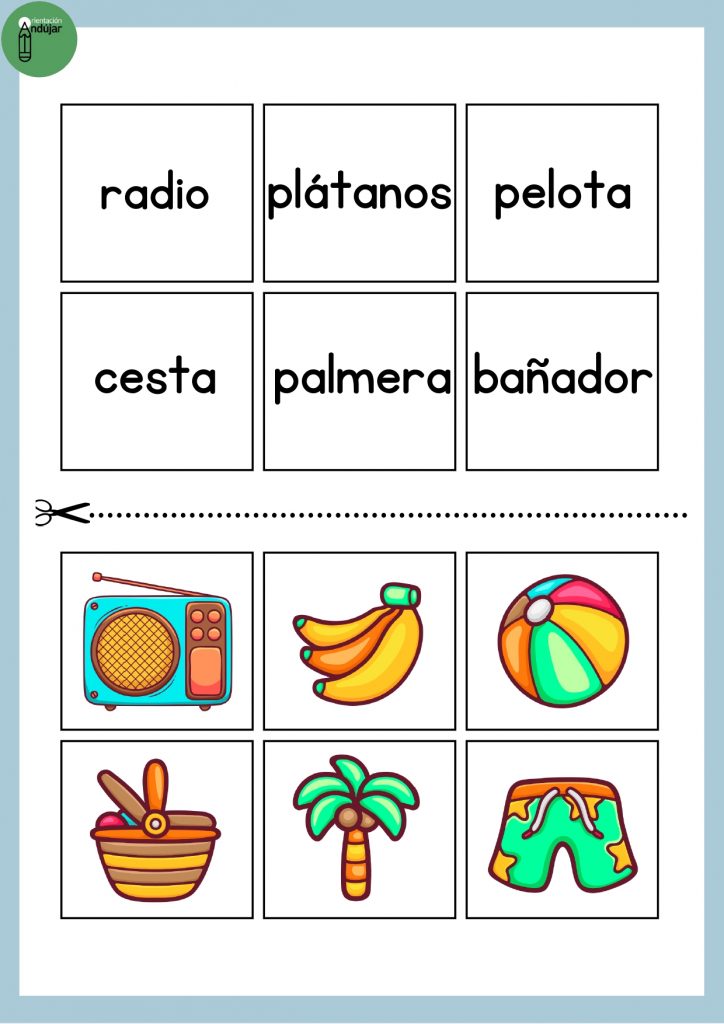 COMPRENSIÓN LECTORA DE PALABRAS: lee, recorta y pega - Orientacion Andujar