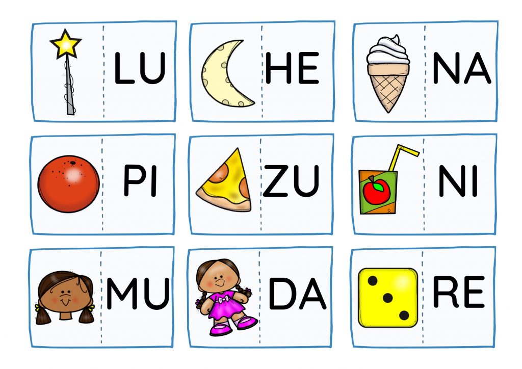 Divertido dominó conciencia silábica - Orientacion Andujar