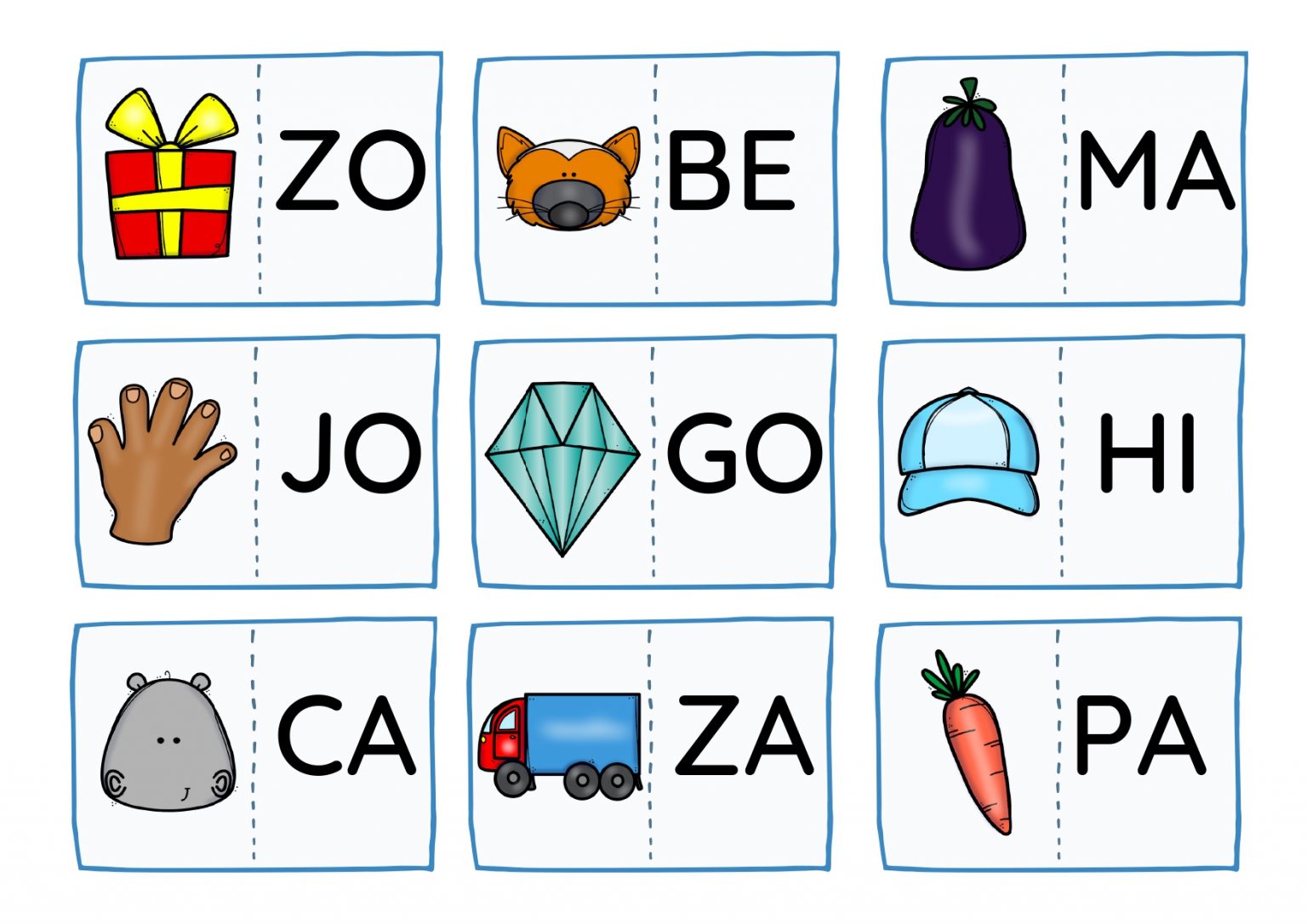 Divertido dominó conciencia silábica - Orientacion Andujar