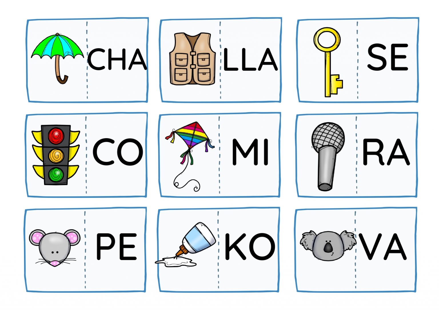 Divertido dominó conciencia silábica - Orientacion Andujar