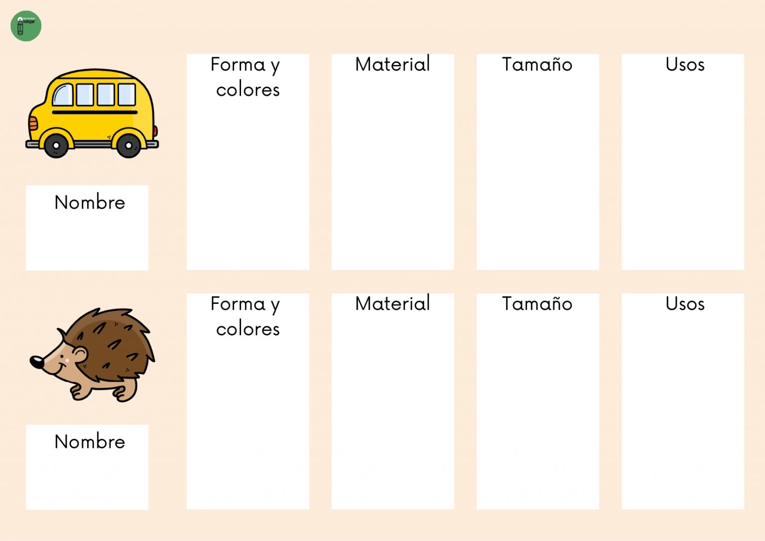 EXPRESIÓN ESCRITA: describe cada elemento - Orientacion Andujar