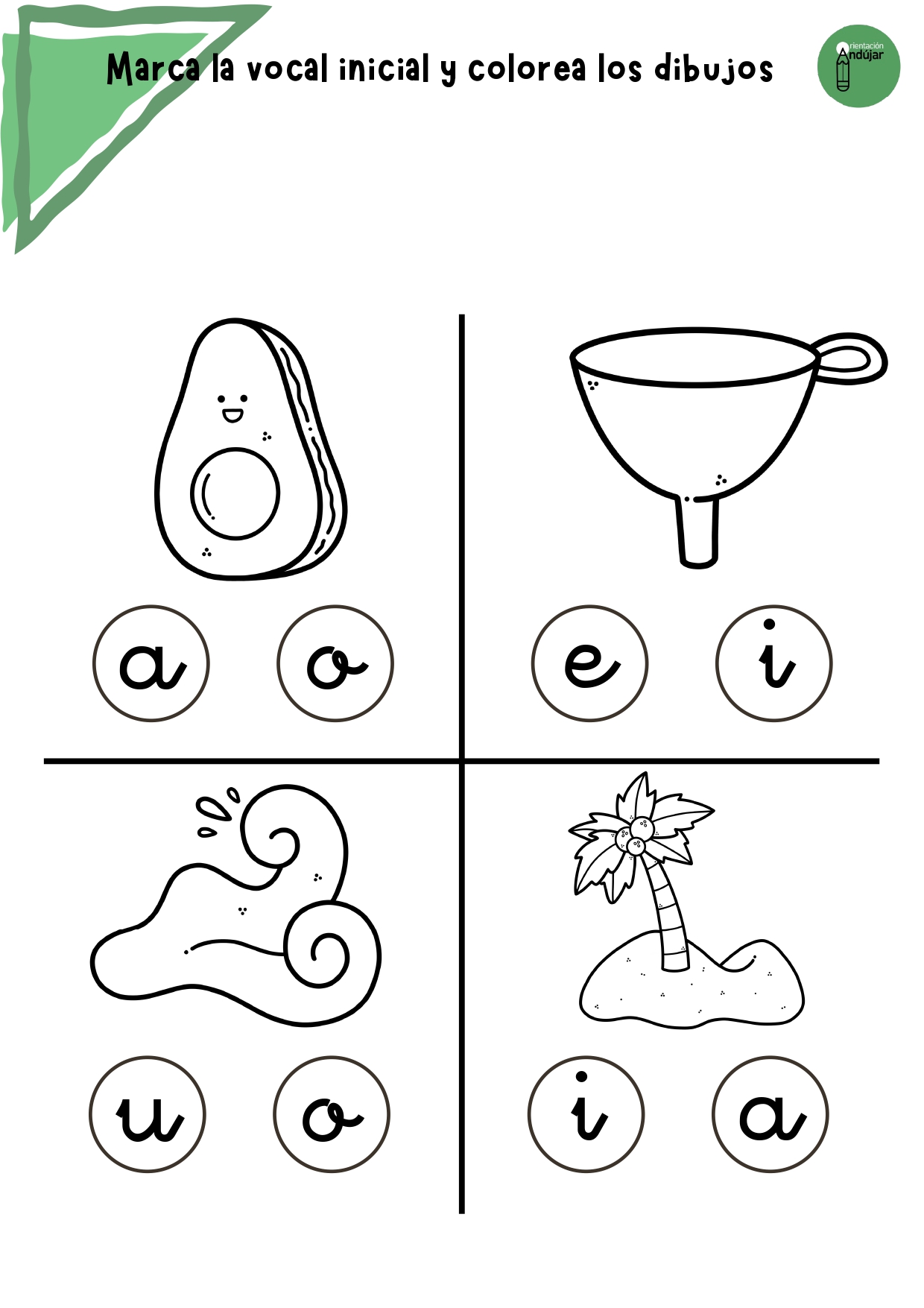 Marca la vocal inicial y colorea los dibujos_page-0008 - Orientación ...