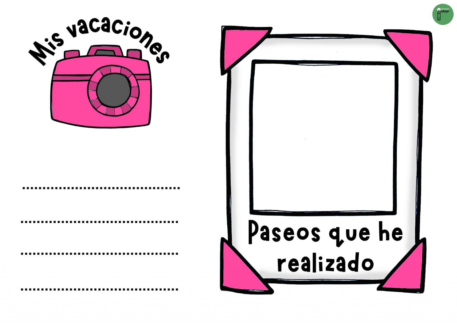 Mi diario de vacaciones: dibuja y escribe - Orientacion Andujar