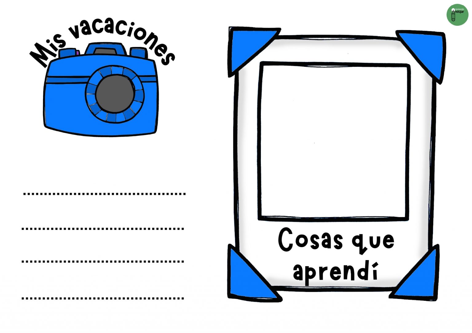 Mi diario de vacaciones: dibuja y escribe - Orientacion Andujar