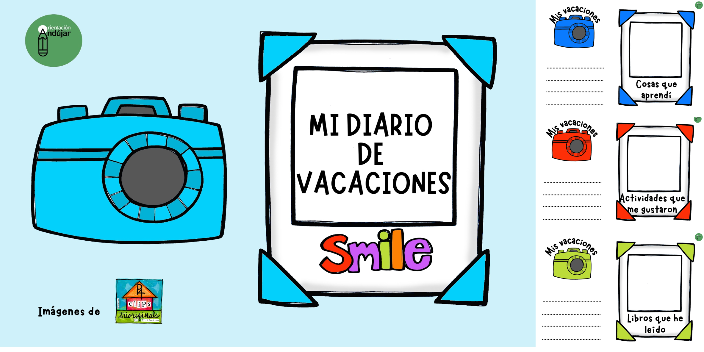 Mi diario de vacaciones: dibuja y escribe - Orientacion Andujar