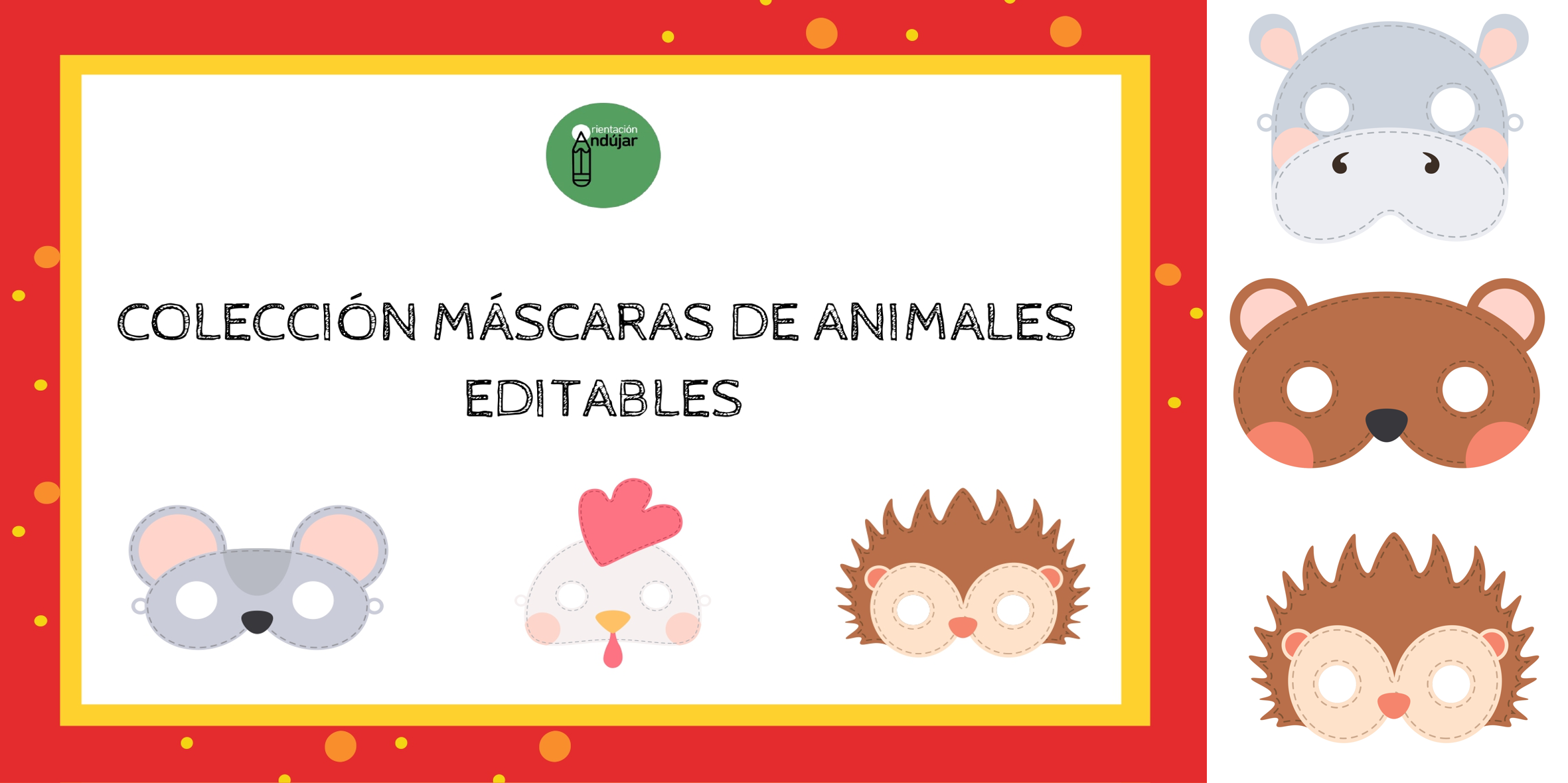 Colección máscaras de animales EDITABLES - Orientacion Andujar