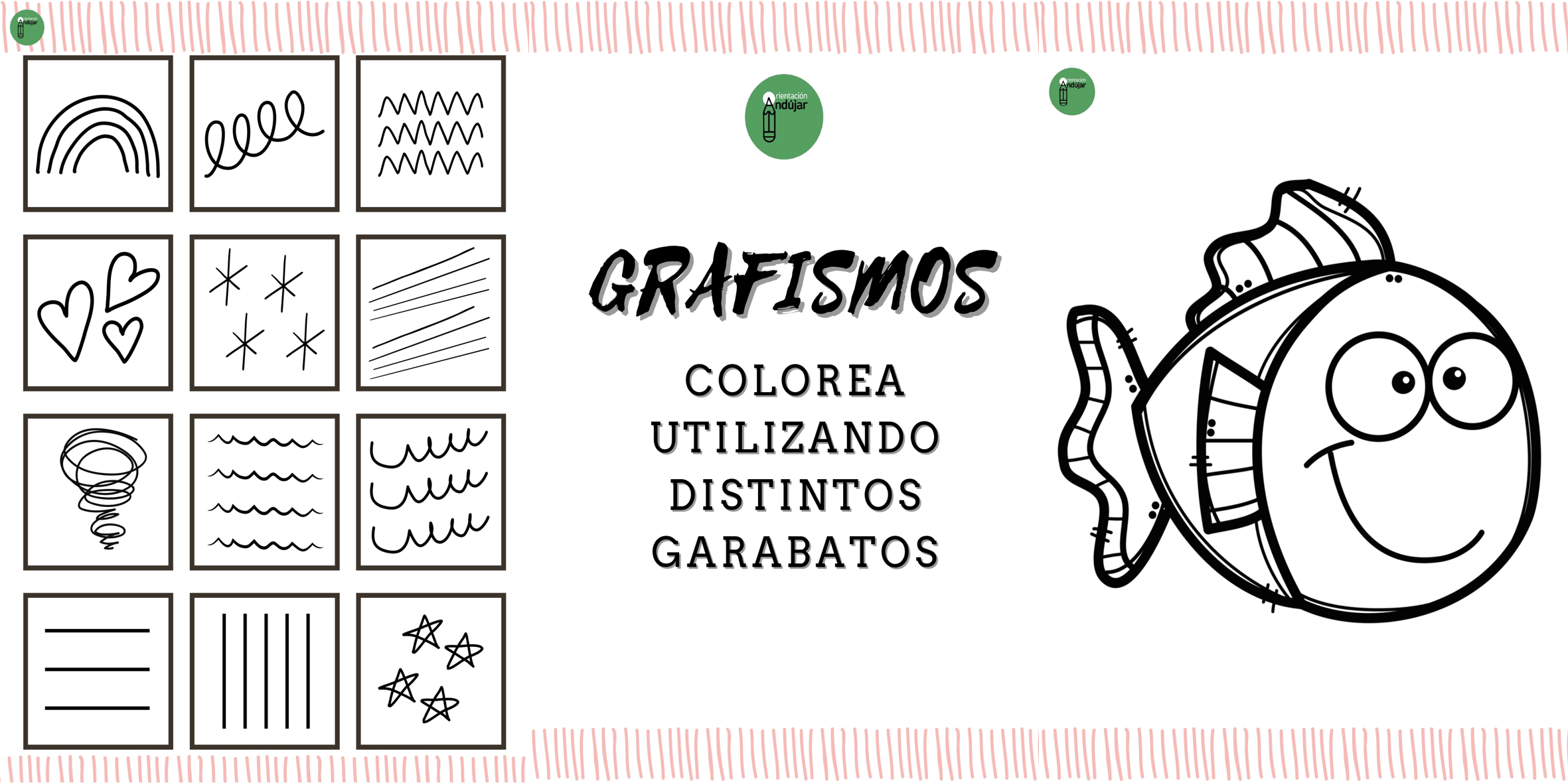 GRAFISMOS: colorea utilizando distintos garabatos - Orientacion Andujar