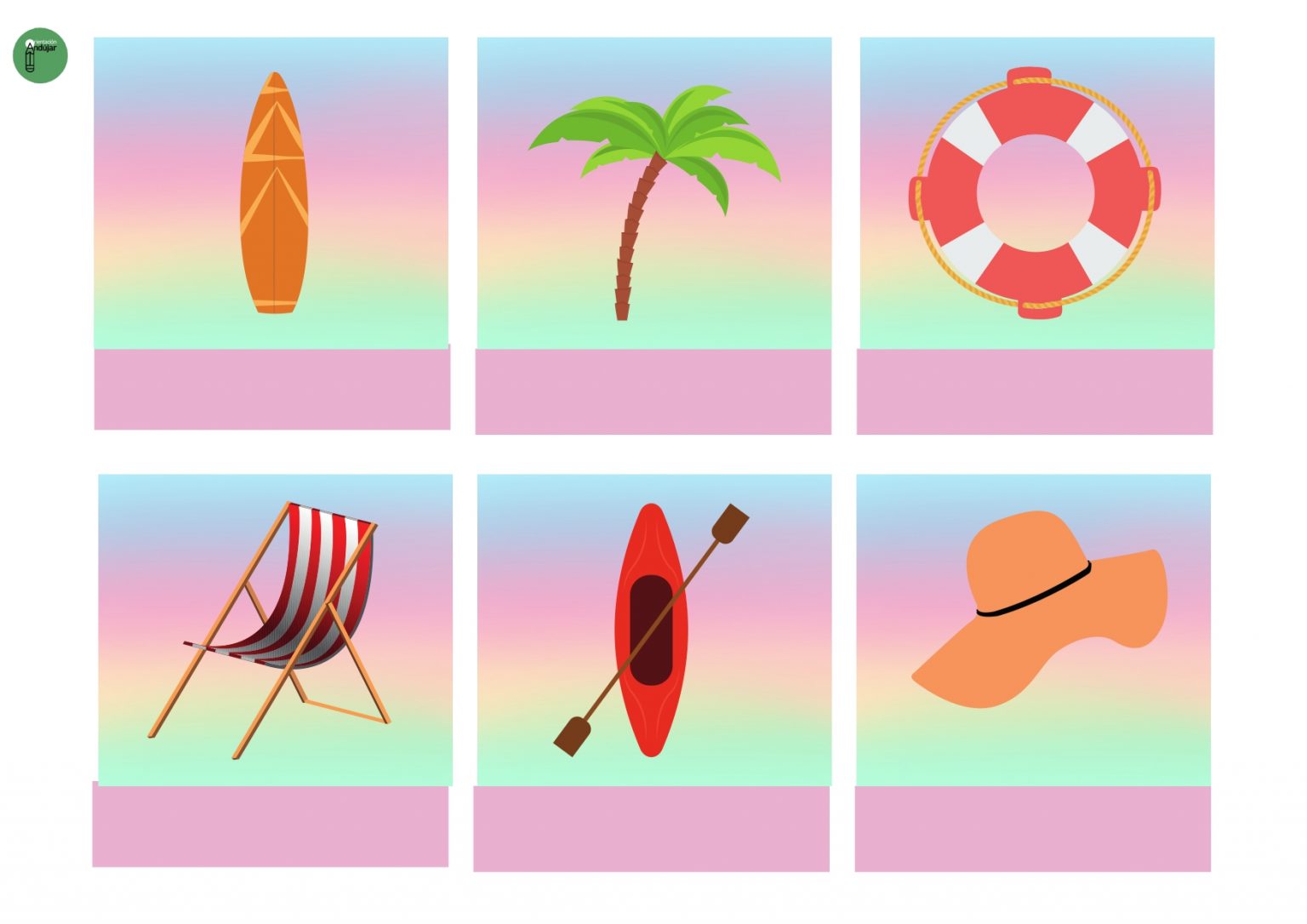 VOCABULARIO DE VERANO: escribe las palabras - Orientacion Andujar