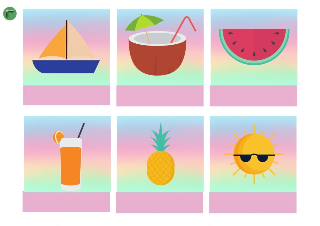 VOCABULARIO DE VERANO: escribe las palabras - Orientacion Andujar