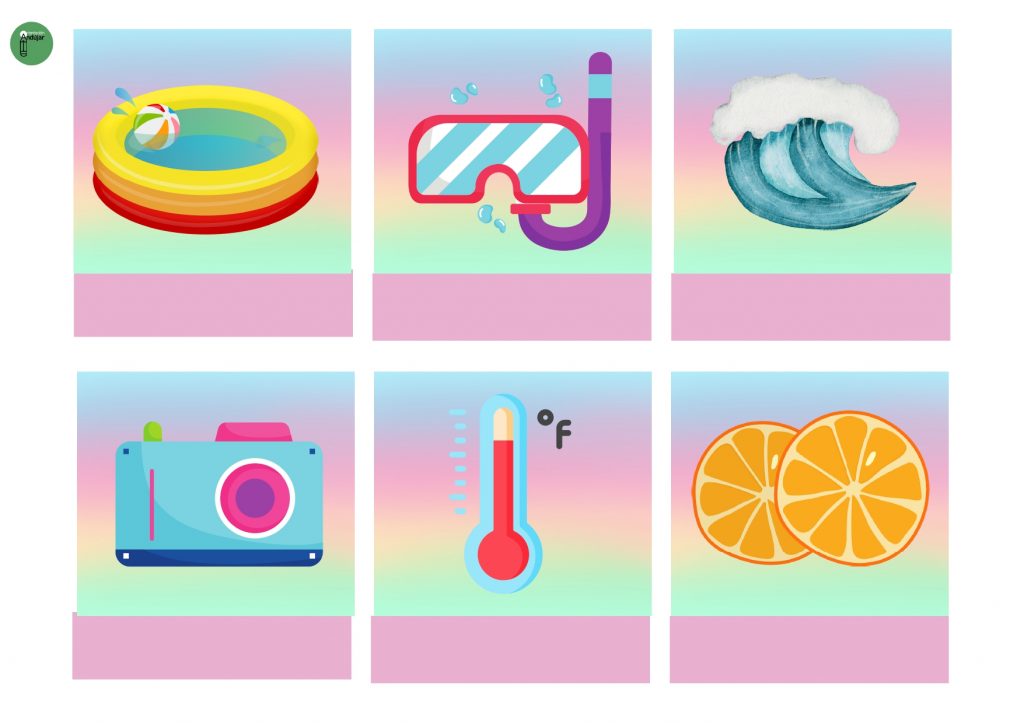 VOCABULARIO DE VERANO: escribe las palabras - Orientacion Andujar