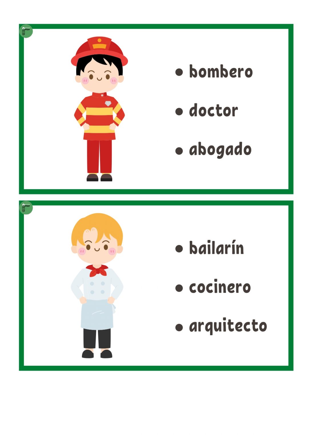 VOCABULARIO profesiones y oficios: selecciona la respuesta correcta ...