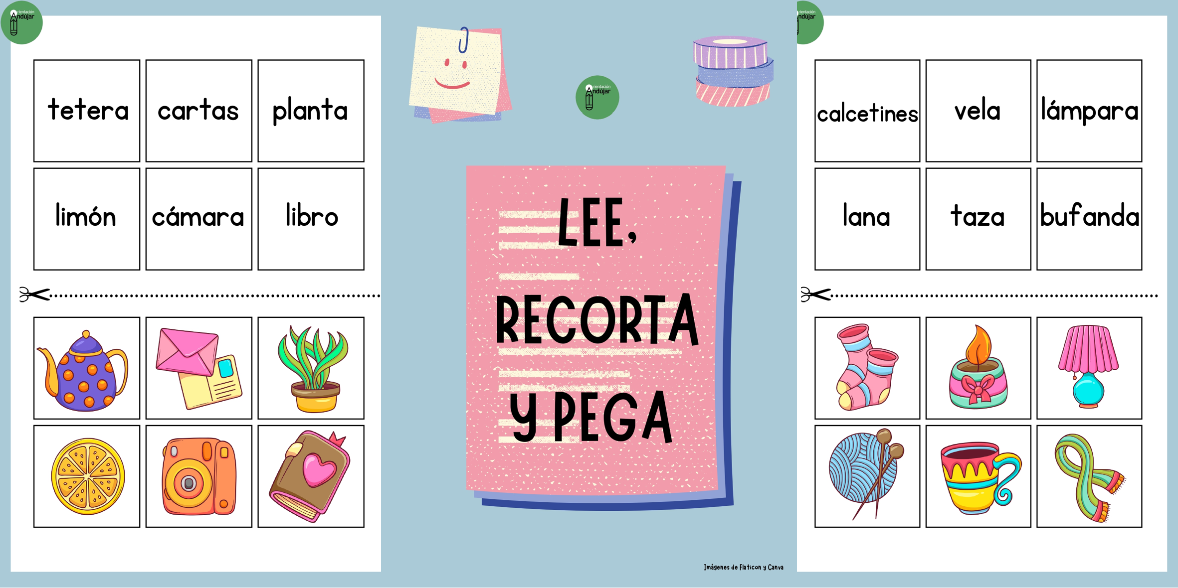 COMPRENSIÓN LECTORA DE PALABRAS: lee, recorta y pega - Orientacion Andujar