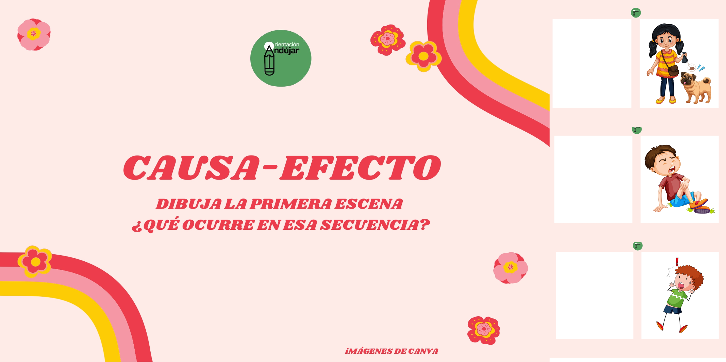 Causa-efecto: dibuja la imagen inicial y relata el proceso ...