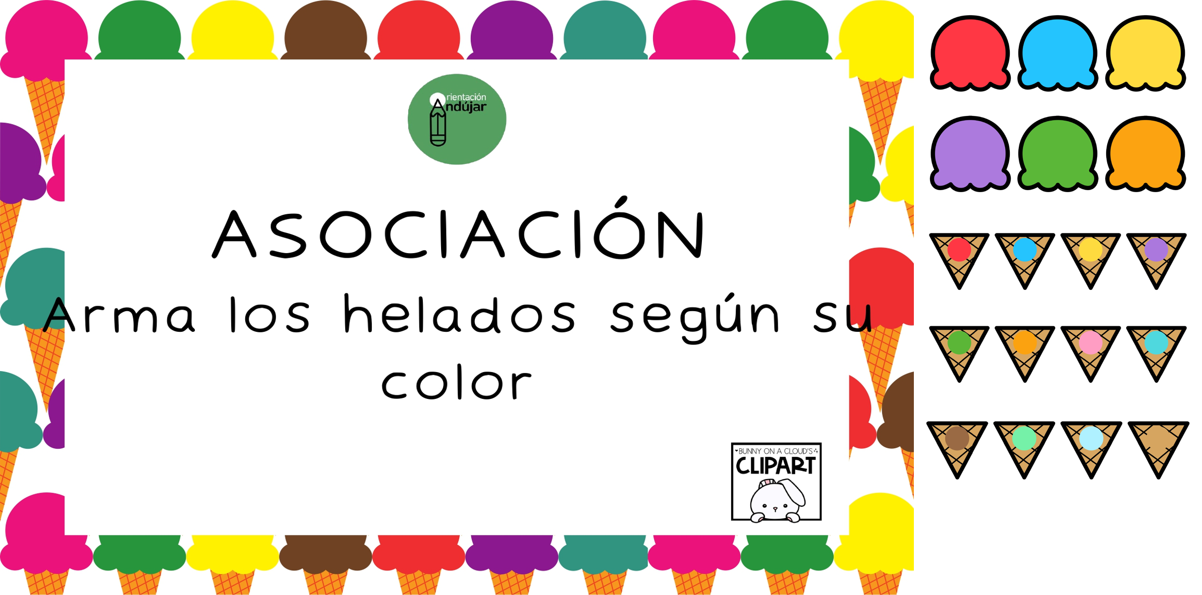 Asociación: arma los helados según su color - Orientacion Andujar