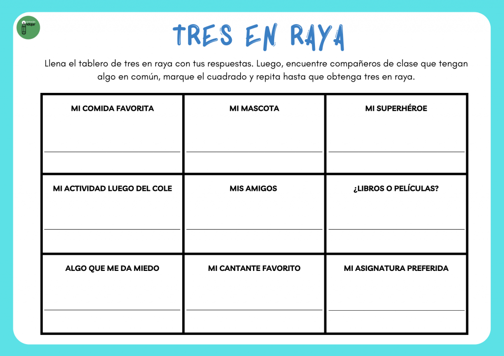 Divertidas dinámicas para los primeros días de clases - Orientacion Andujar