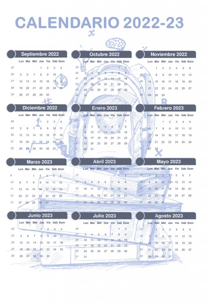 BONITOS CALENDARIOS curso 2022-2023 editables diferentes colores ...