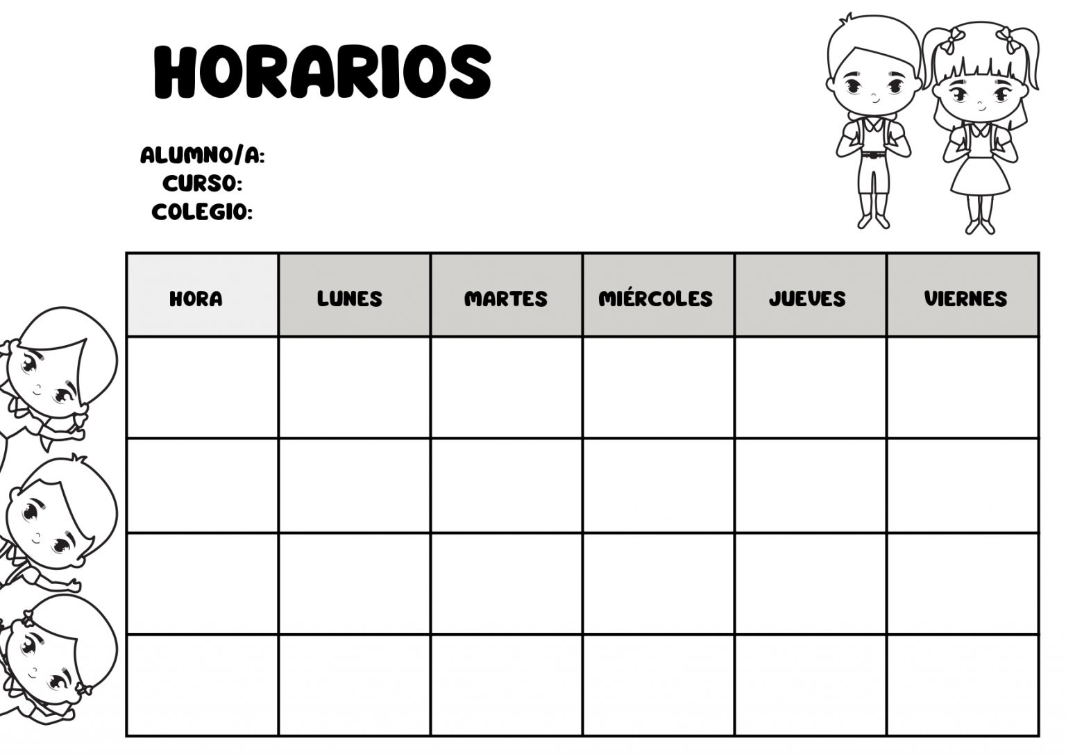 Colección horarios escolares EDITABLES y PDF - Orientacion Andujar