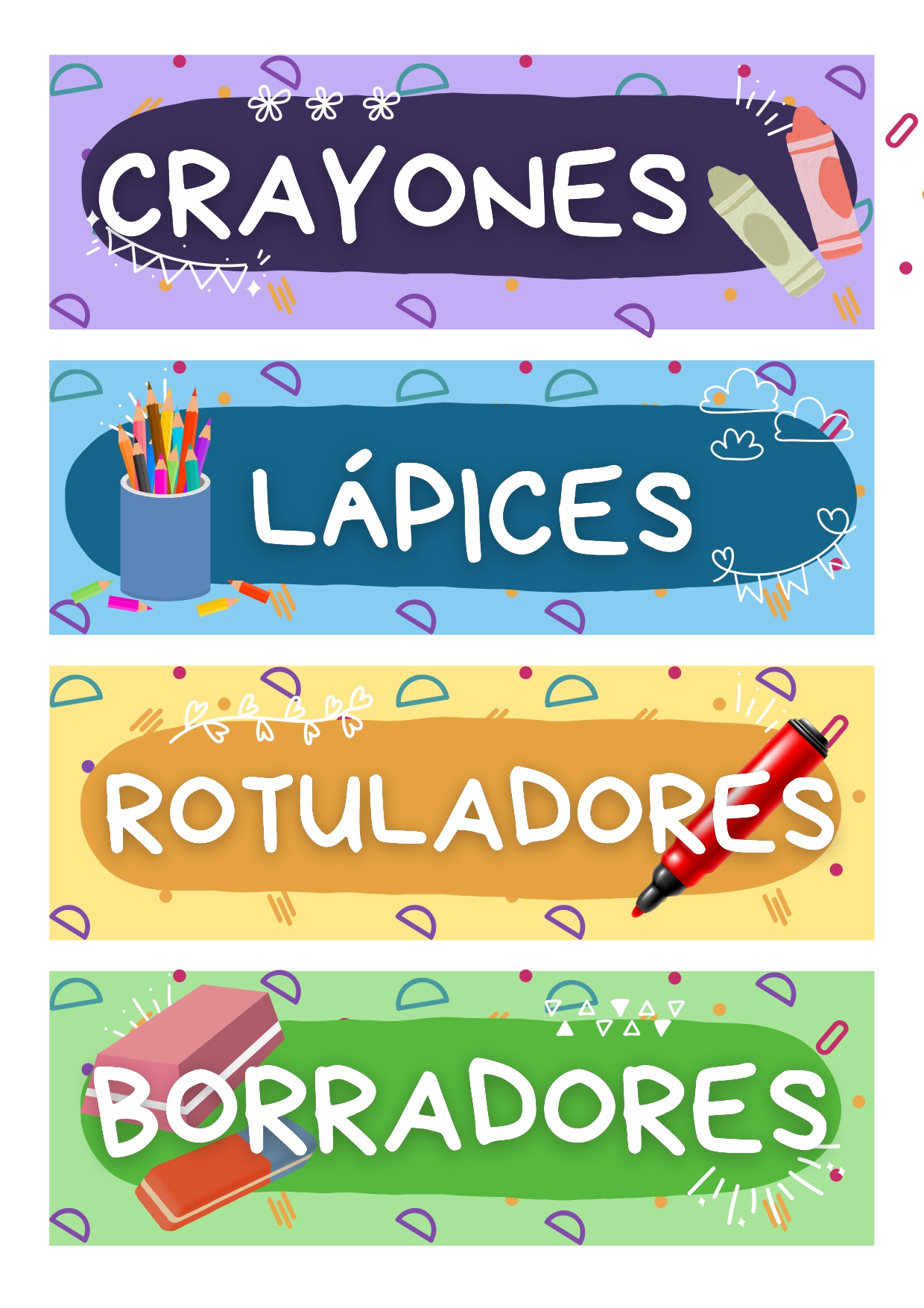 Etiquetas a todo color para identificar los cajones del material ...